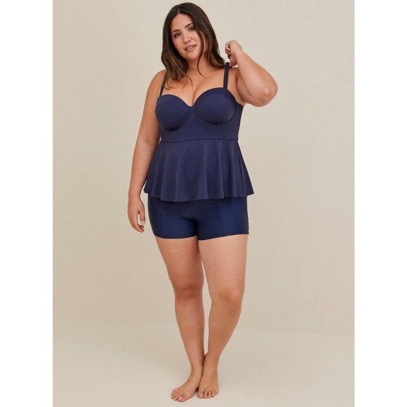 torrid | Swim | Torrid Swim Top Womens Navy Blue 4x Tankini Peplum ...